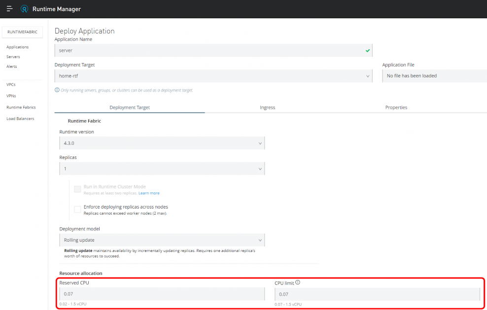 How to Deploy Runtime Fabric with Unallocated CPU Capacity | MuleSoft Blog